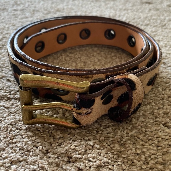Anthropologie | Accessories | Calf Hair And Leather Leopard Print Belt ...
